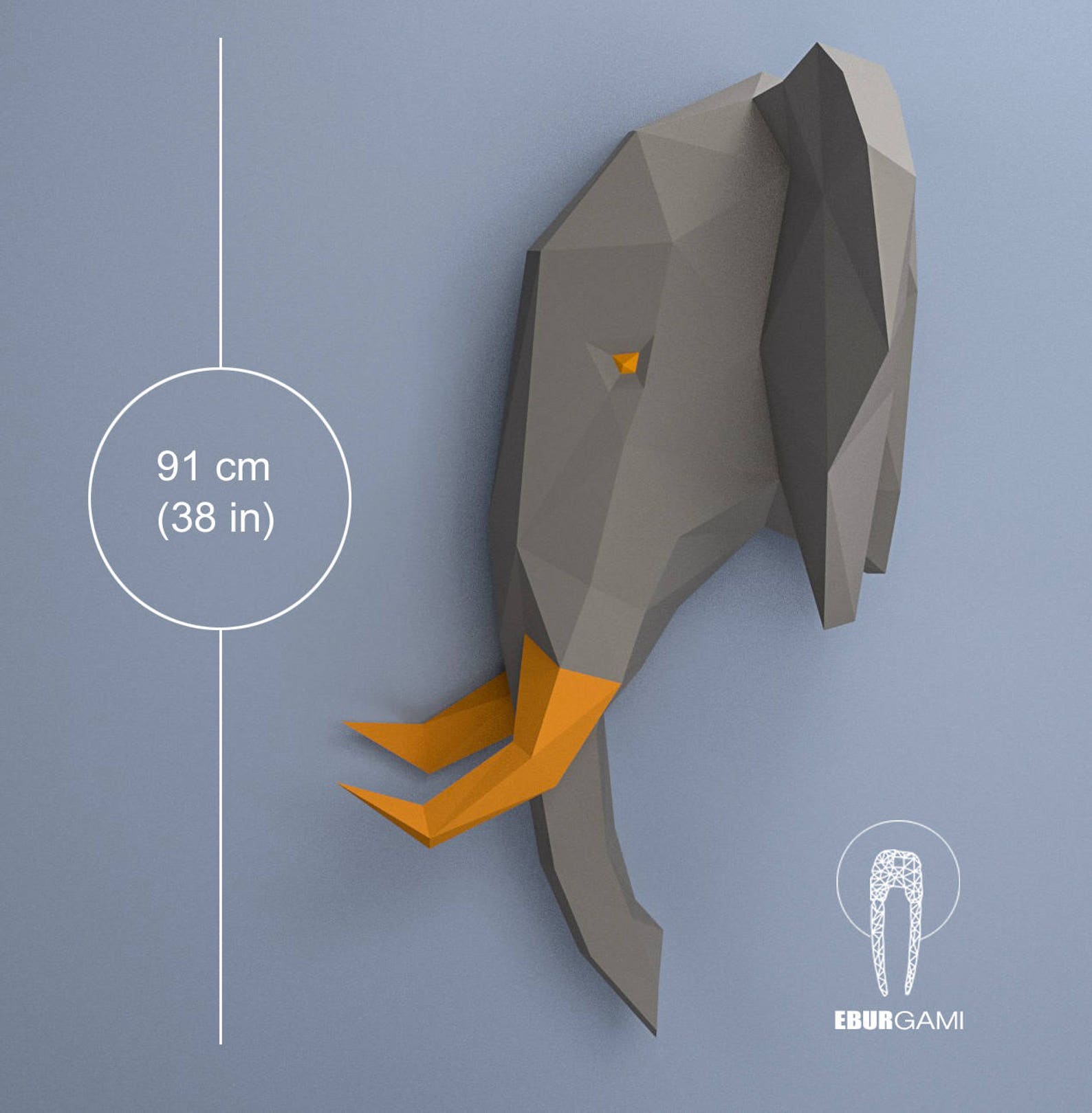 Paper Craft Elephant Head Papercraft Trophy Elephant Mask | Etsy