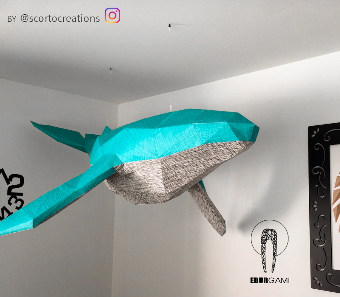 Low Poly XXL Whale Model Create Your Own 3D Papercraft Whale | Etsy