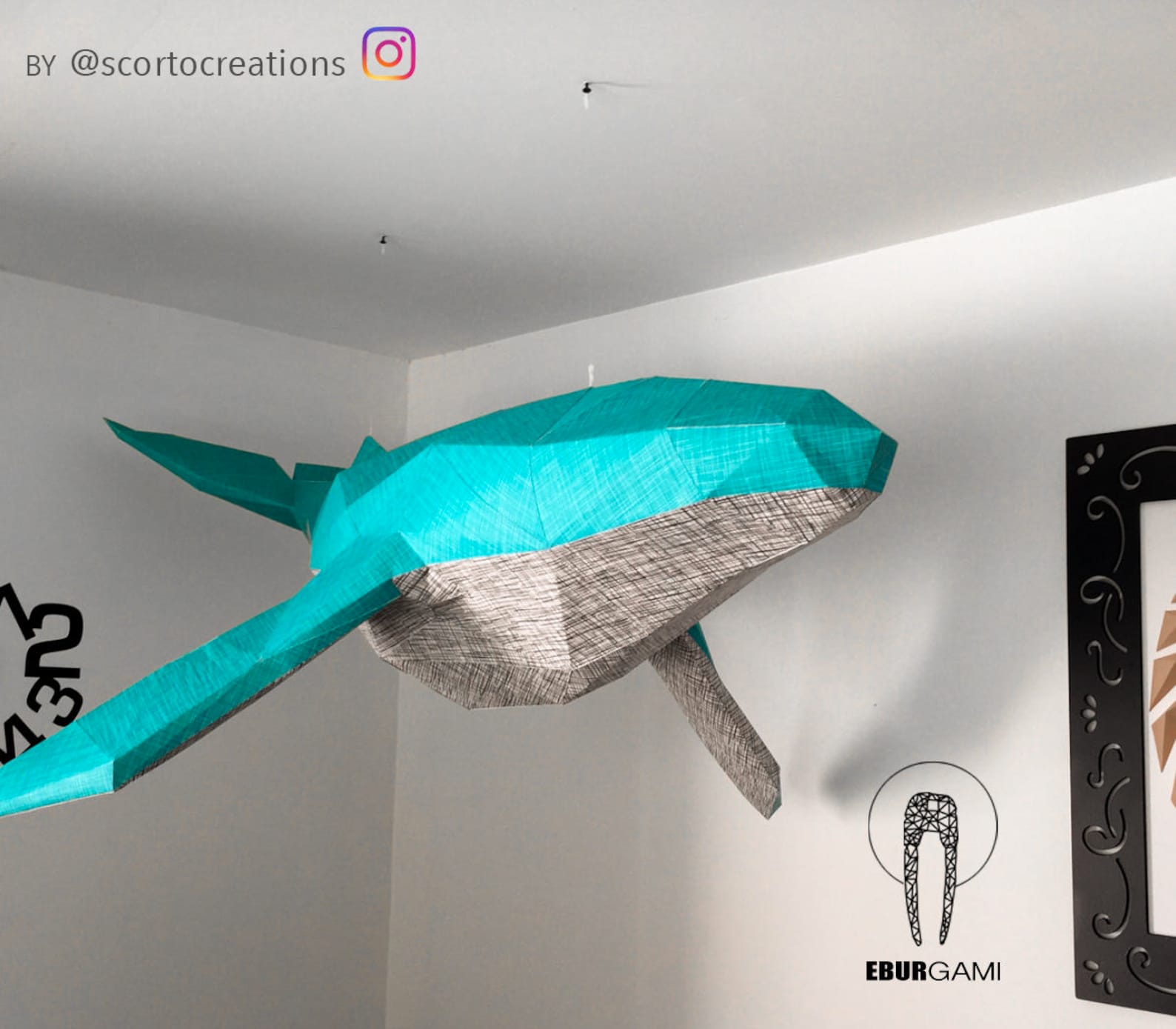 Low Poly XXL Whale Model, Create Your Own 3D Papercraft Whale, Origami ...