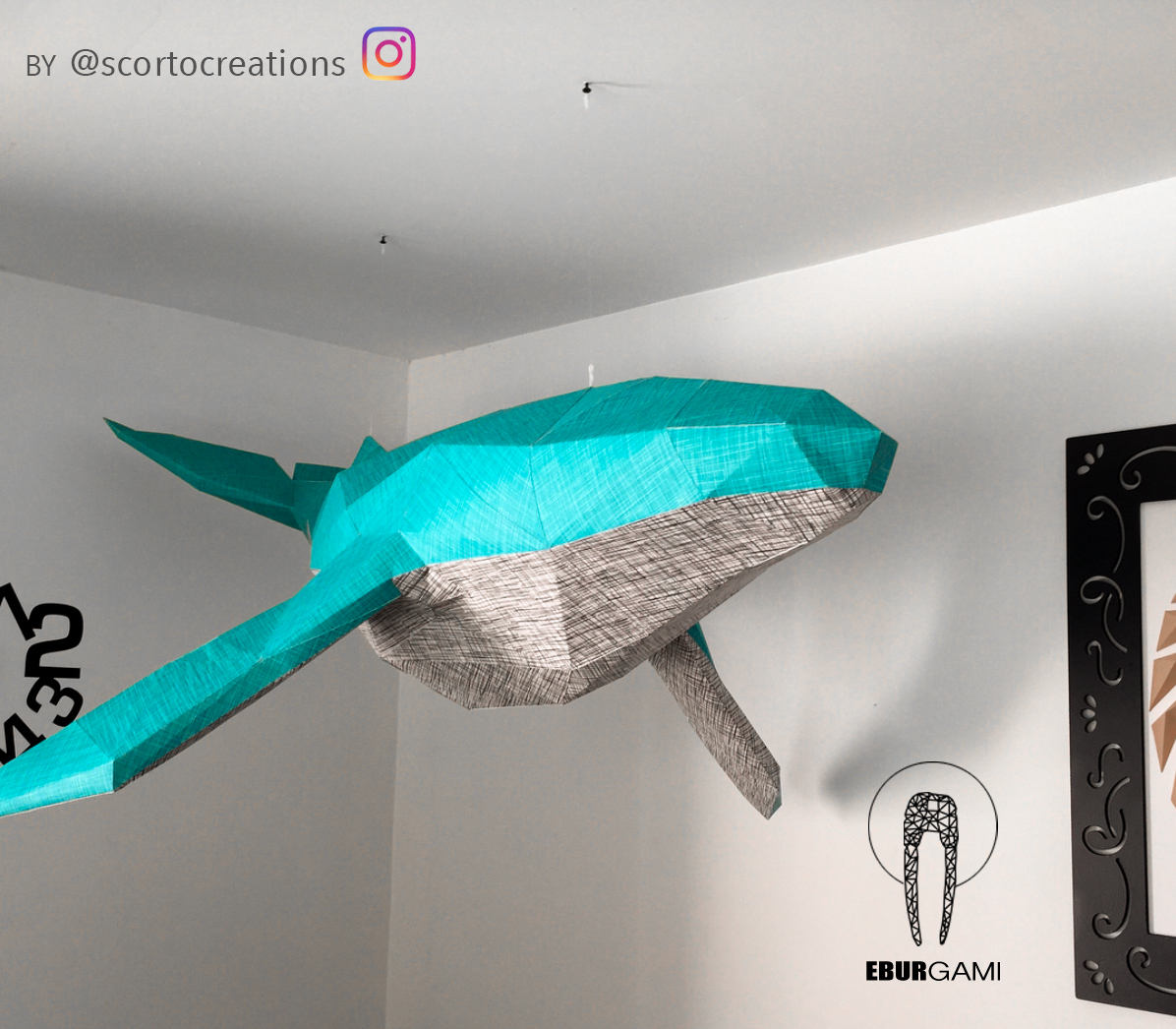 Low Poly XXL Whale Model, Create Your Own 3D Papercraft Whale, Origami ...