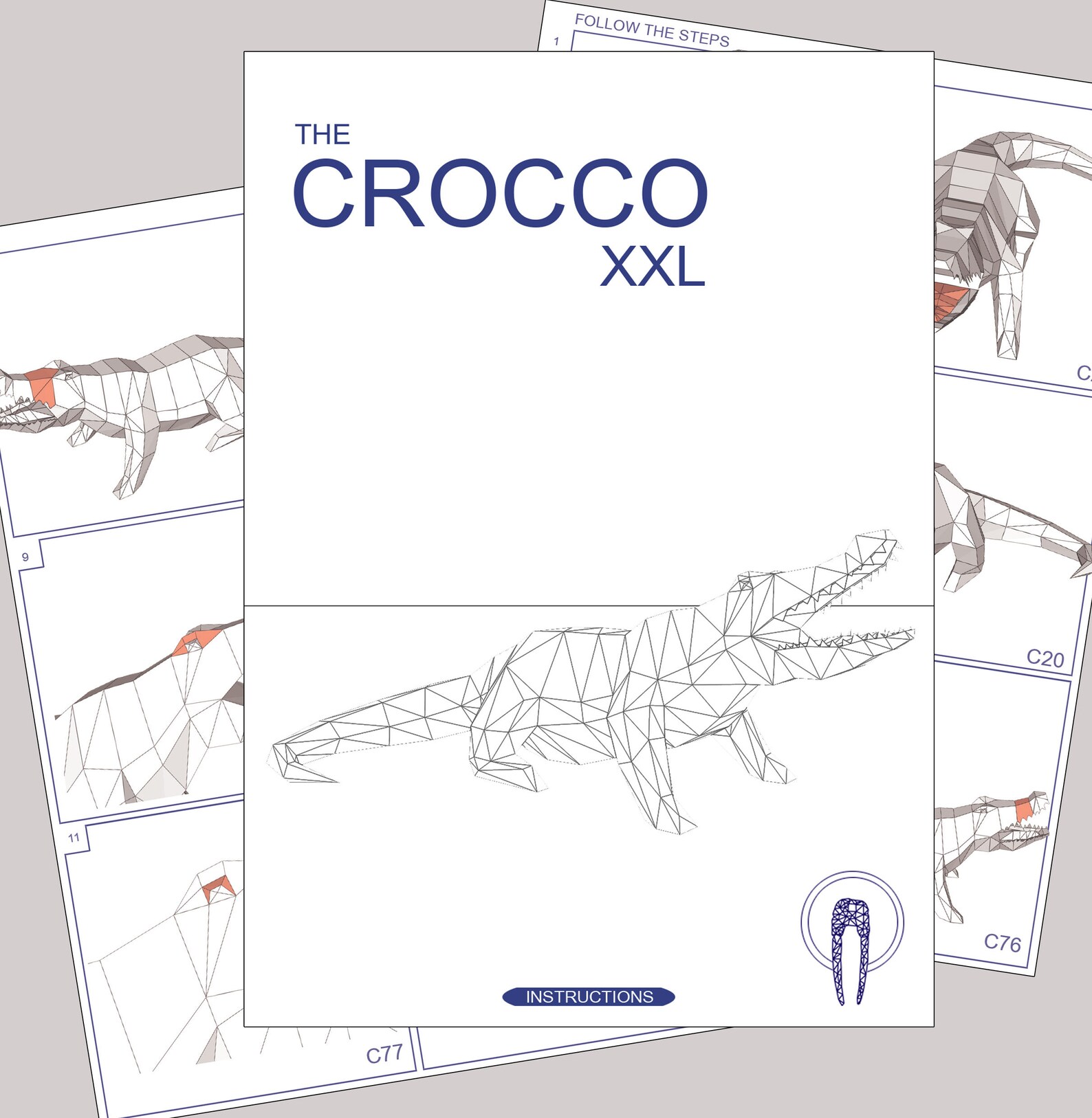 Low Poly XXL Crocodile Model, Create Your Own, 3D Papercraft Crocco ...