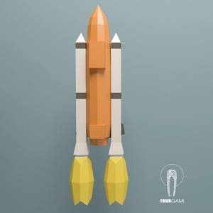 Space Shuttle, Papercraft Nasa DIY, 3D Space Ship, Rocket Low Poly 3D ...