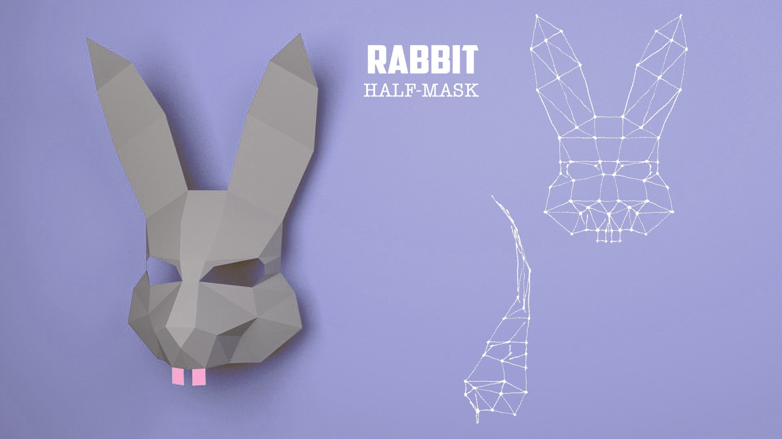 DIY Rabbit Mask Papercraft Bunny Mask Model Rabbit 3D | Etsy