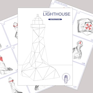 Lighthouse Papercraft Art, Home Decor, 3D Lowpoly Lighthouse Model, DIY ...