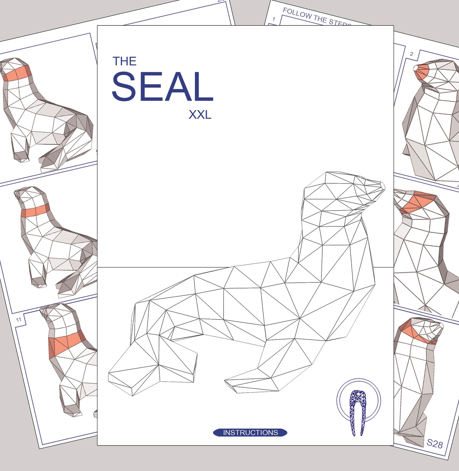 Low Poly Seal Model Create Your Own 3D Papercraft Seal - Etsy
