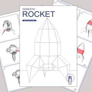 Rocket Papercraft 3D, Paper Craft Rocket, Rocket Ship, Low Poly Rocket ...