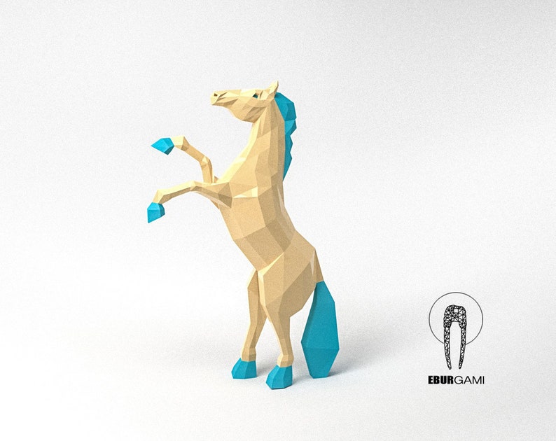 Low Poly Horse Model XXL Papercraft Horse Origami Horse - Etsy