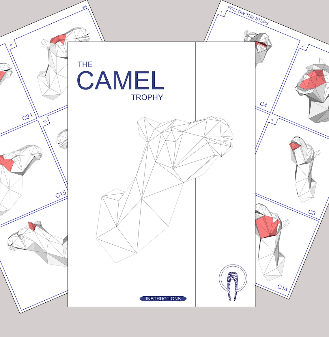 Camel Trophy Head Camel Papercraft Animal 3D Head Instant | Etsy