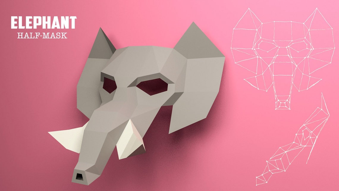 DIY Elephant Mask Papercraft Elephant Mask Model Elephant - Etsy