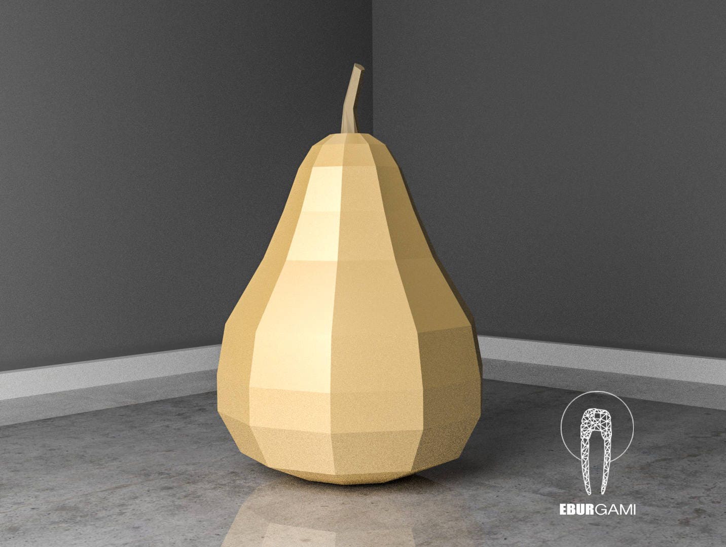 Pear Papercraft XXL Fruit 3D Fruit Paper Craft Low poly | Etsy