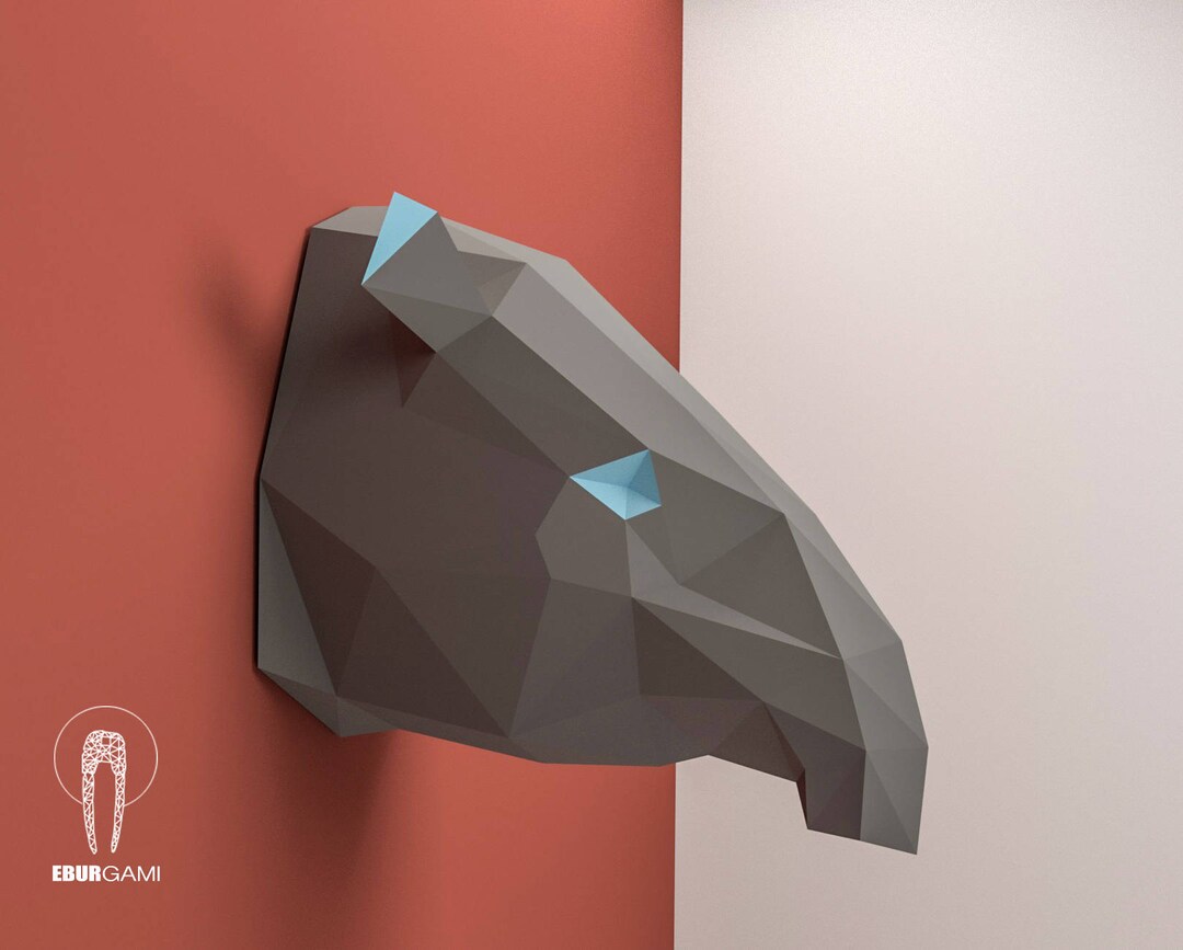 Tapir Peper Craft, Papercraft Tapir, Pdf Kit, 3D DIY Tapir Head, DIY ...