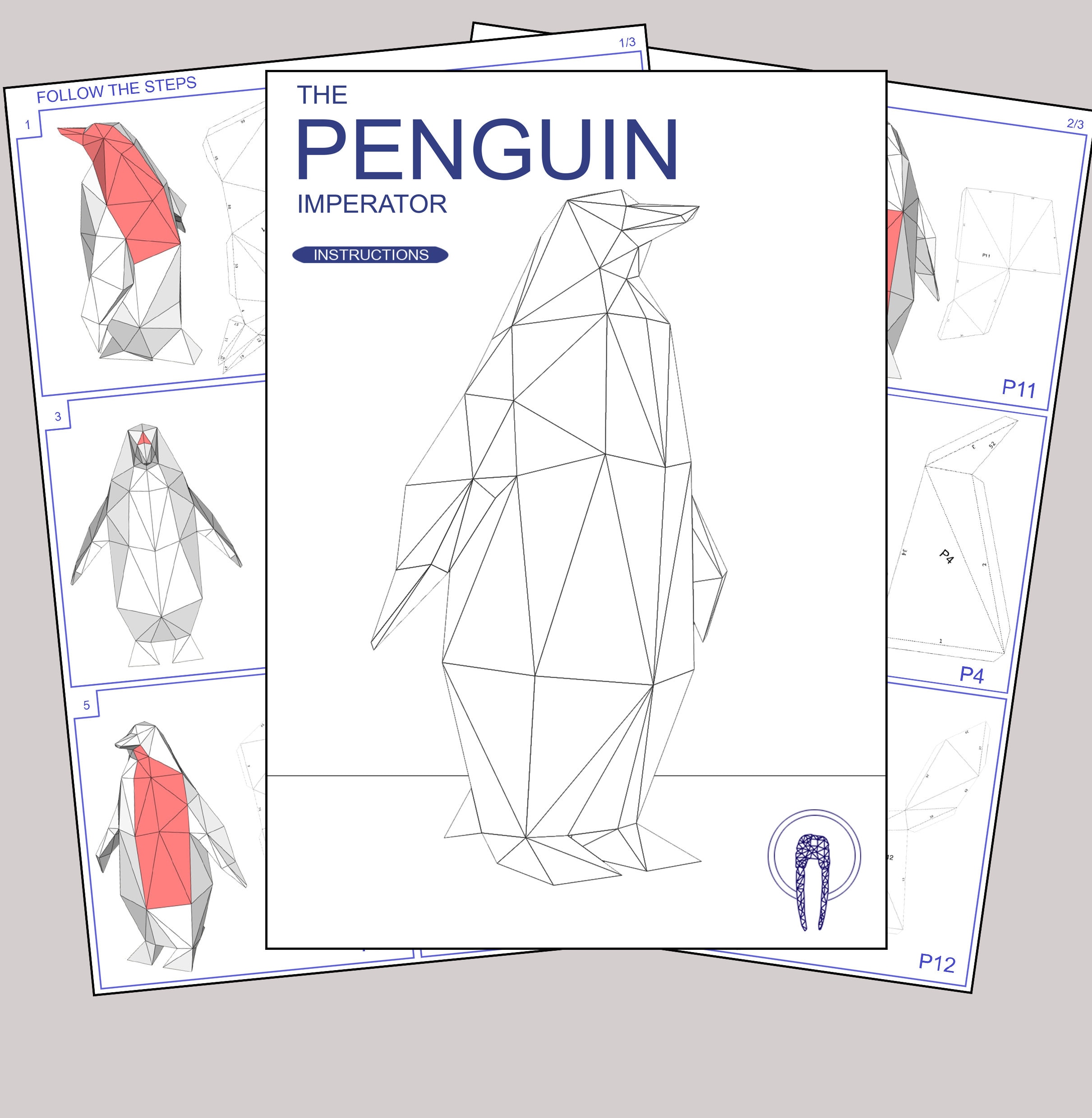 DIY Lowpoly Penguin DIY Penguin Template Eburgami 3D - Etsy