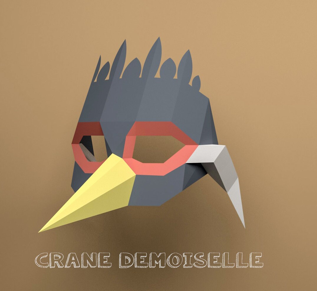 DIY Crane Mask Papercraft Crane Mask Model Crane Demoiselle | Etsy UK