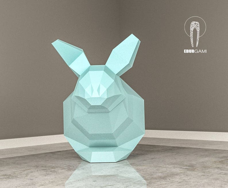 Low Poly Rabbit Model Rabbit Papercraft Easter Paper Craft | Etsy