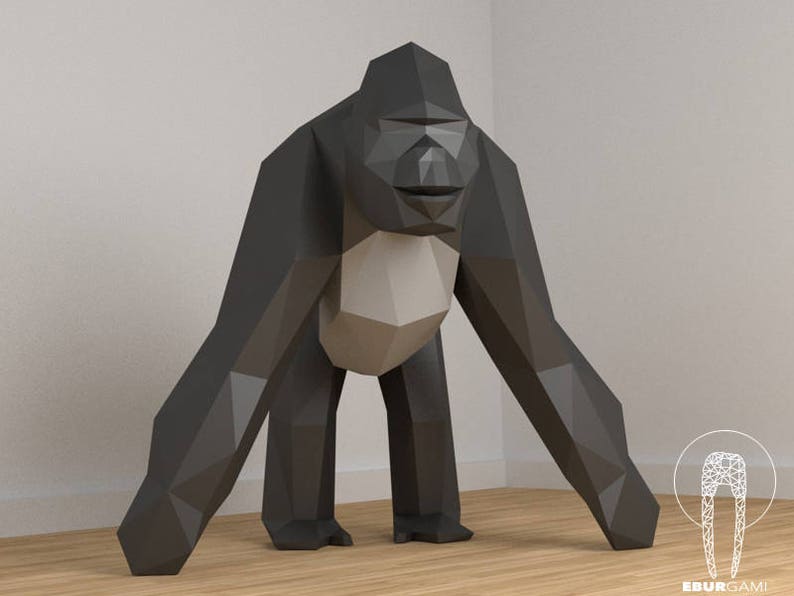 Low Poly XXL King Kong Create Your Own 3D Papercraft Gorilla - Etsy