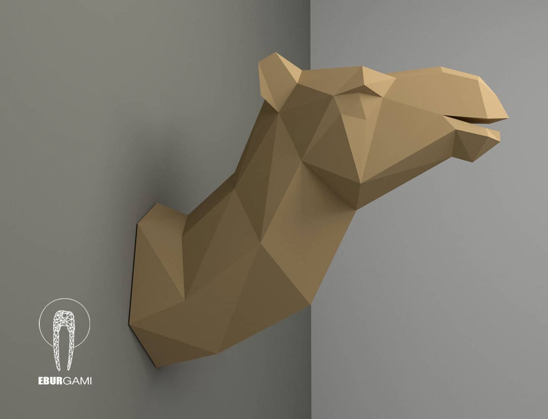Camel Trophy Head, Camel Papercraft, Animal 3D Head, Instant Download ...