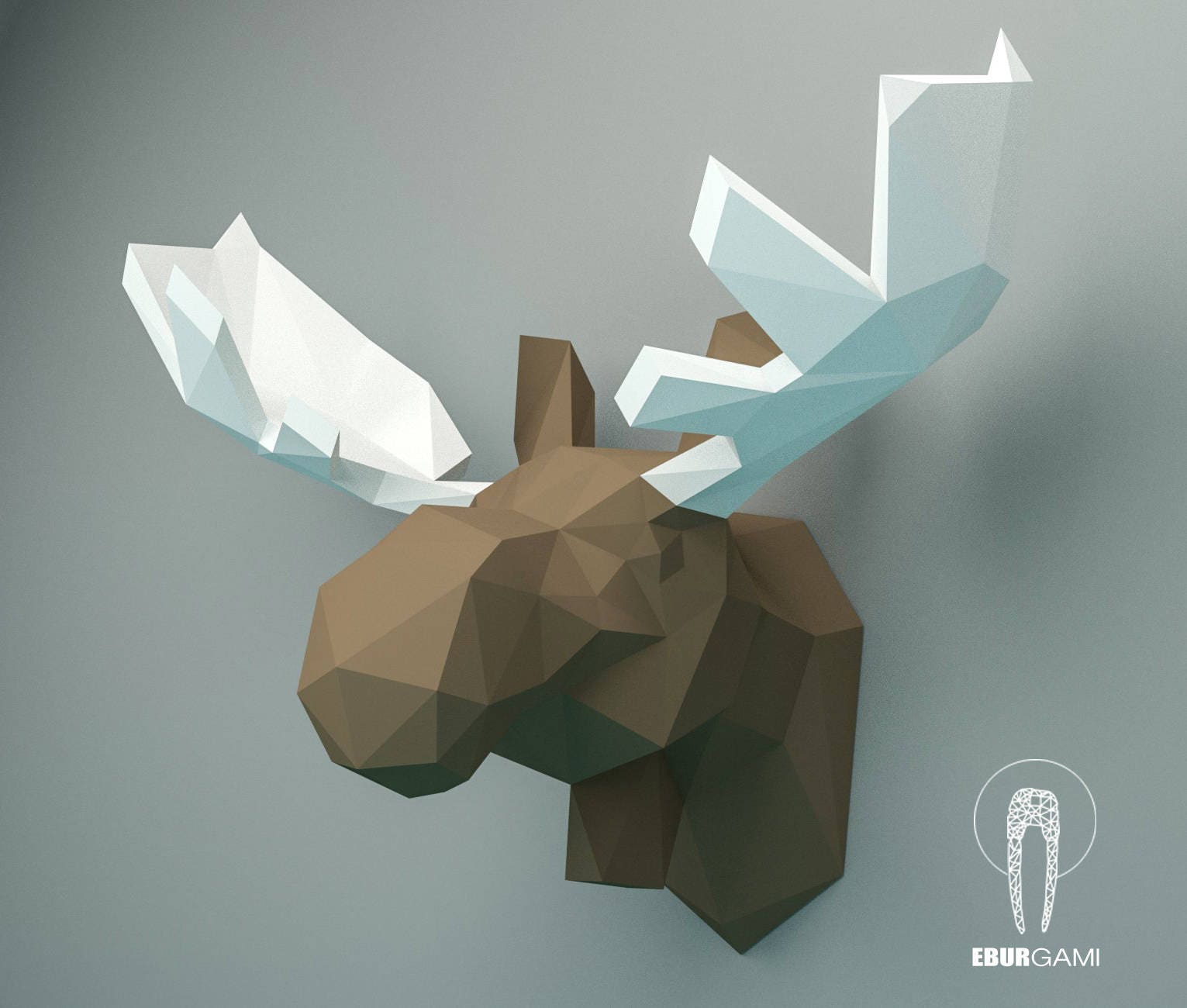 Moose Pepercraft Head, Papercraft Trophy, Pdf Kit, 3D DIY Moose Head ...