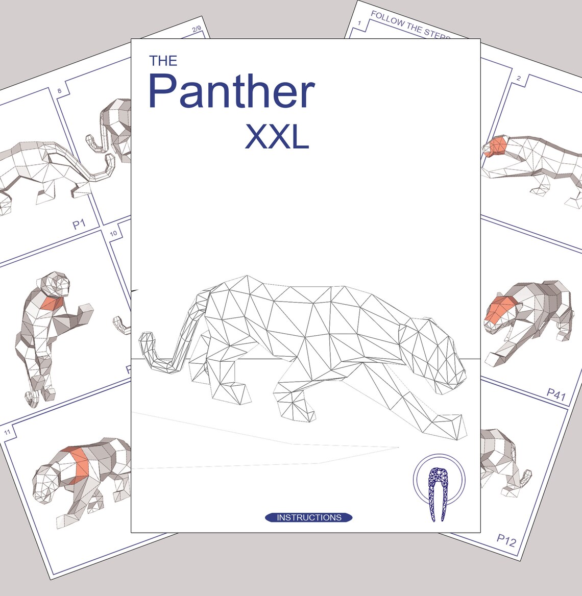 3D Panther Papercraft XXL Papercraft Head Template - Etsy