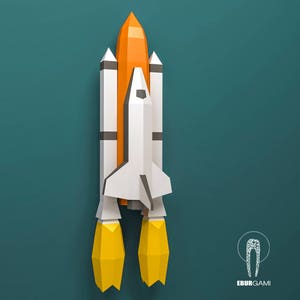 Space Shuttle, Papercraft Nasa DIY, 3D Space Ship, Rocket Low Poly 3D ...