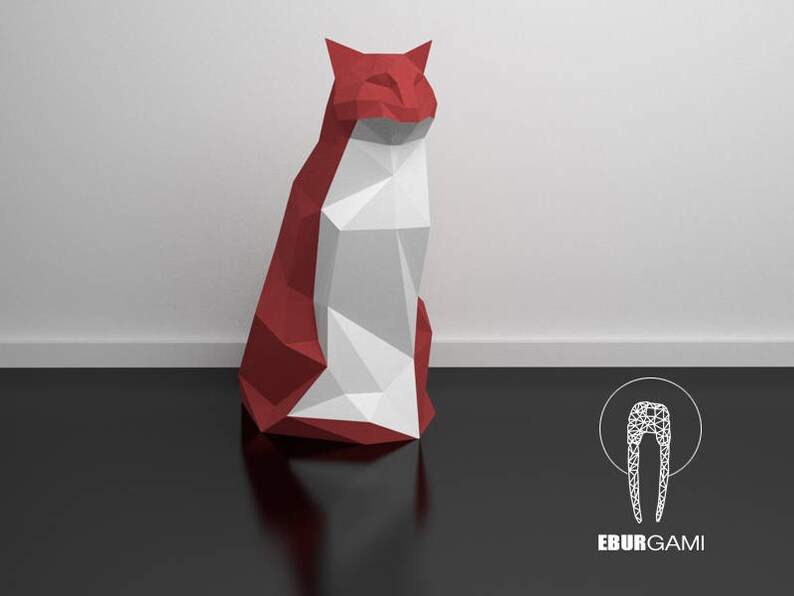 Cat Papercraft Cat Model Cat Low poly Cat Kit Papercraft | Etsy