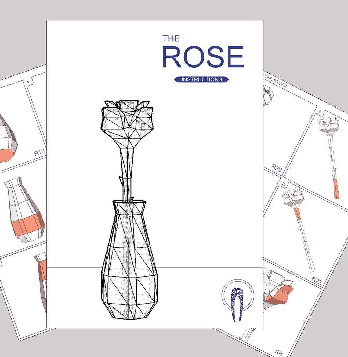 Rose Papercraft Flower 3D Rose Build Your Own DIY Flower - Etsy
