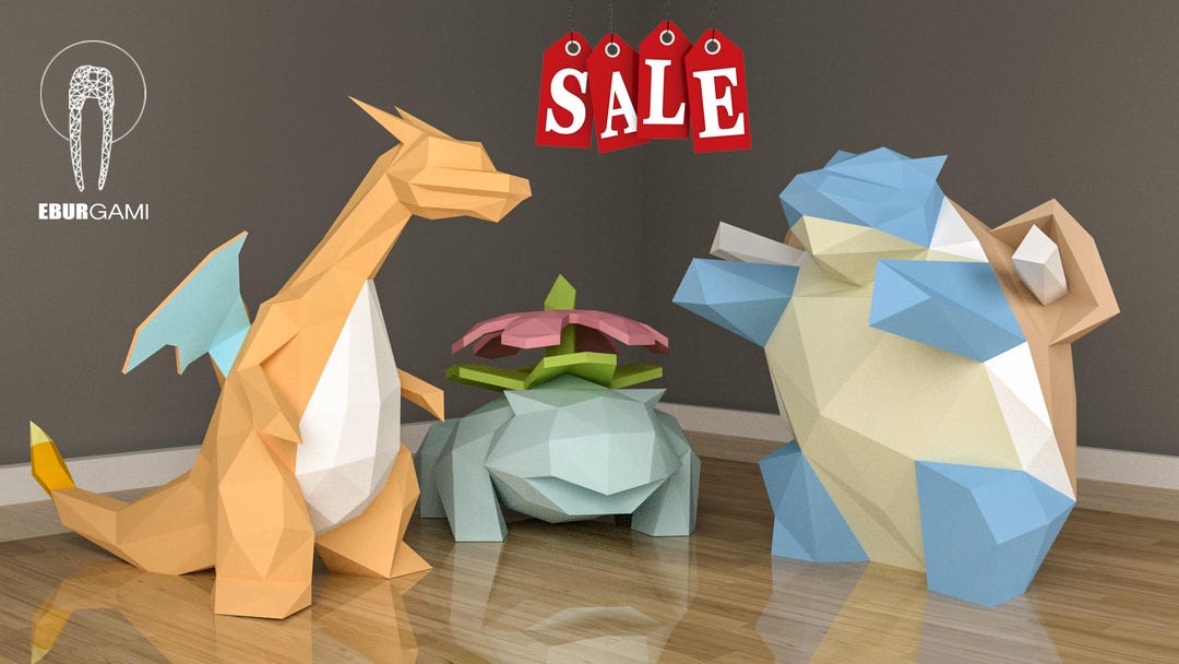 Bundle DIY Model Collection of Pokemon Models Papercrafting, Eburgami ...