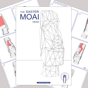 Moai Head 3D, PDF Download, Moai Head Papercraft Pattern, Eater Island ...