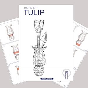 Papercraft Flower, 3D Tulip, Build Your Own, DIY Flower, Low Poly Paper ...