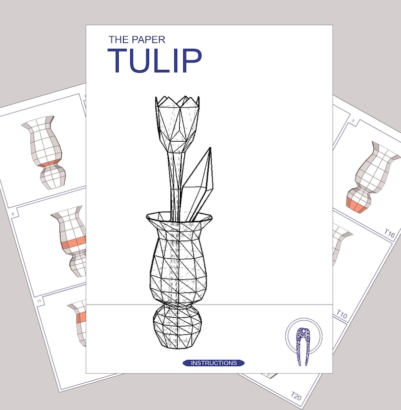 Papercraft Flower 3D Tulip Build Your Own DIY Flower Low | Etsy