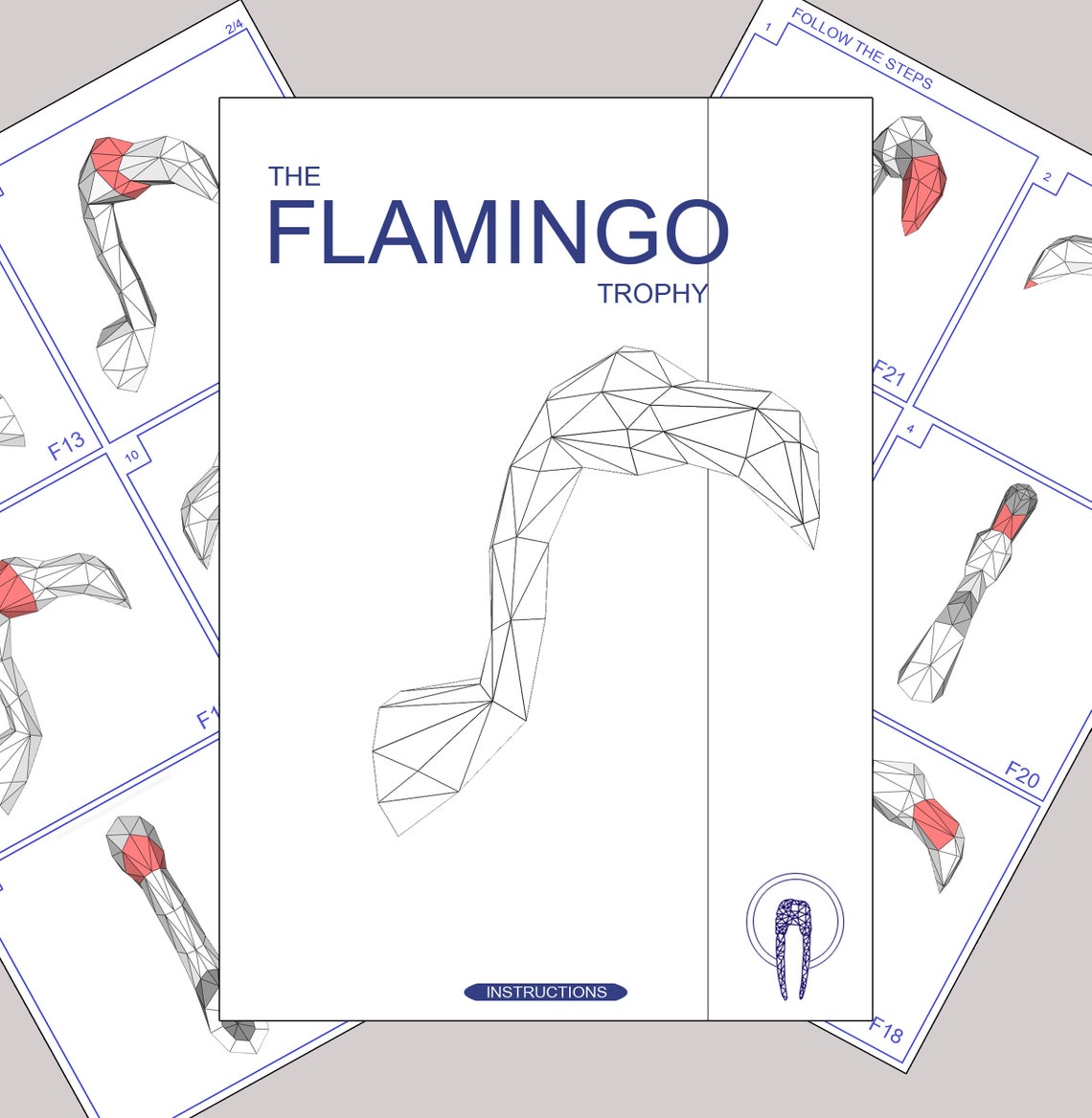 DIY Low Poly Flamingo Trophy Head DIY Flamingo Head Template | Etsy