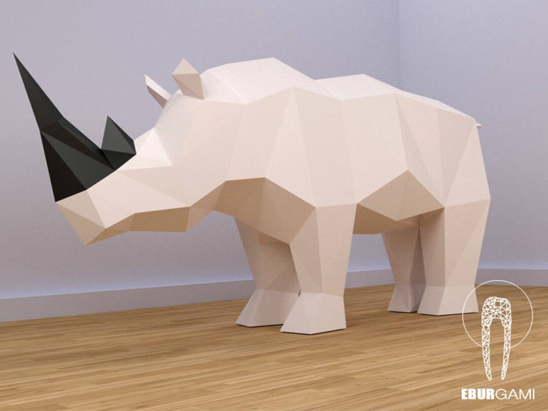 Rhino Papercraft XXL, Make Your Own 3D Rhino, Pdf Papercraft, Rhino ...