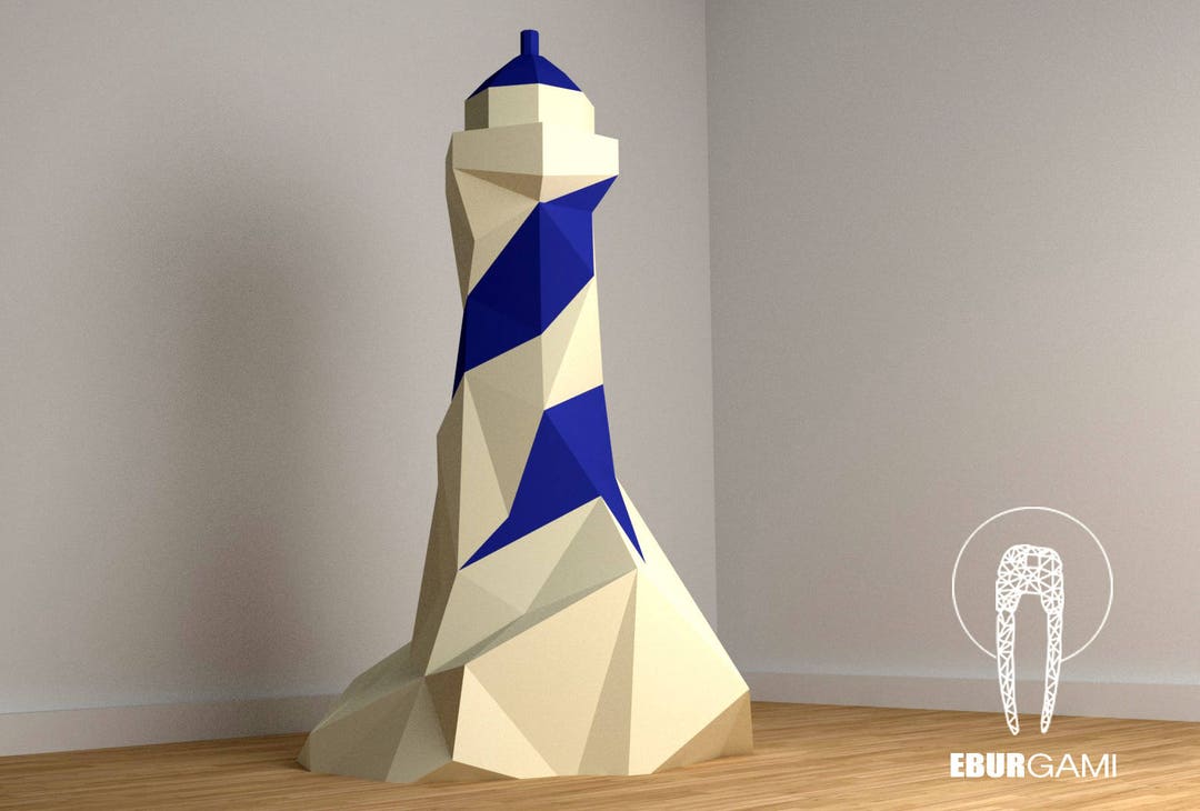 Lighthouse Papercraft Art, Home Decor, 3D Lowpoly Lighthouse Model, DIY ...