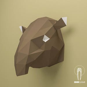 Tapir Peper Craft, Papercraft Tapir, Pdf Kit, 3D DIY Tapir Head, DIY ...