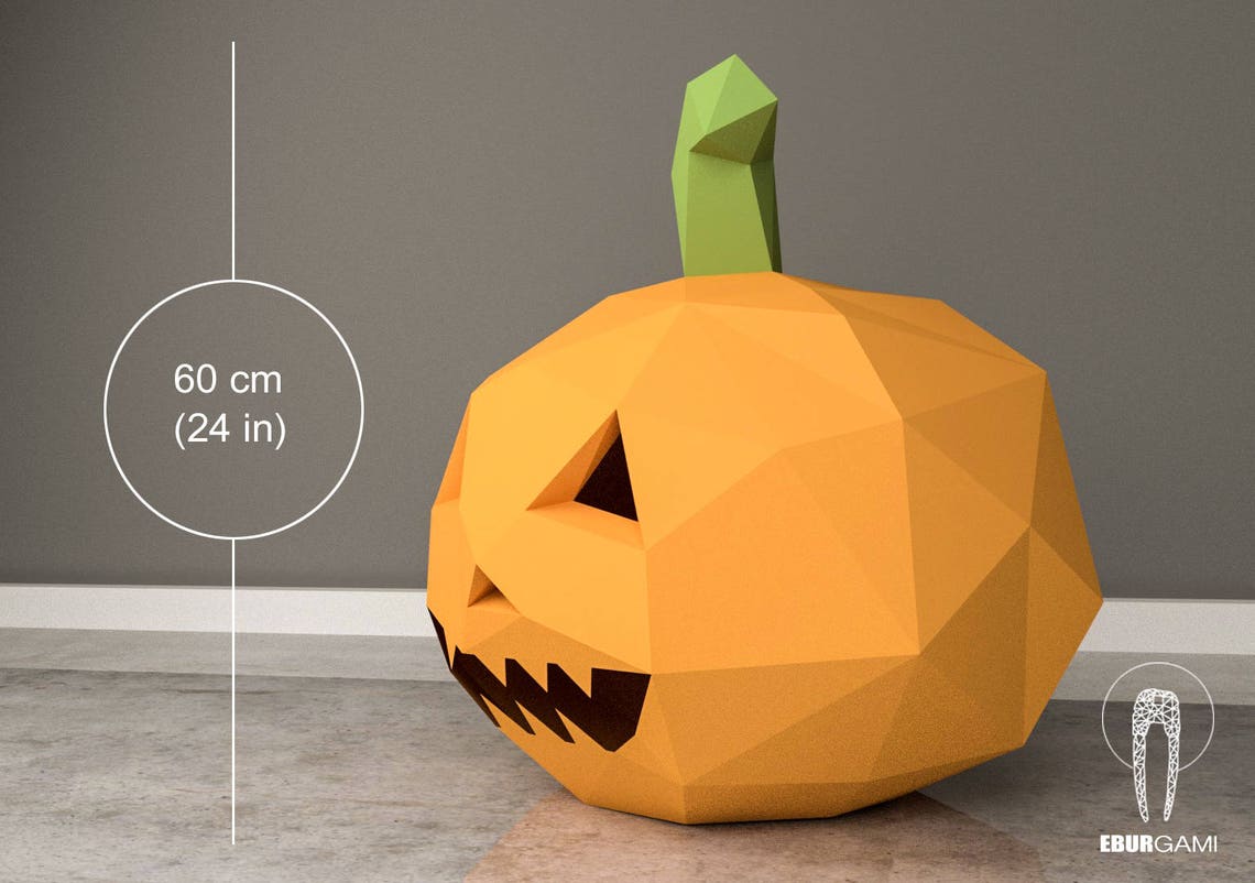 Pumpkin Papercraft XXL, Head, Pumpkin Mask Halloween Gift, DIY Mask Low ...
