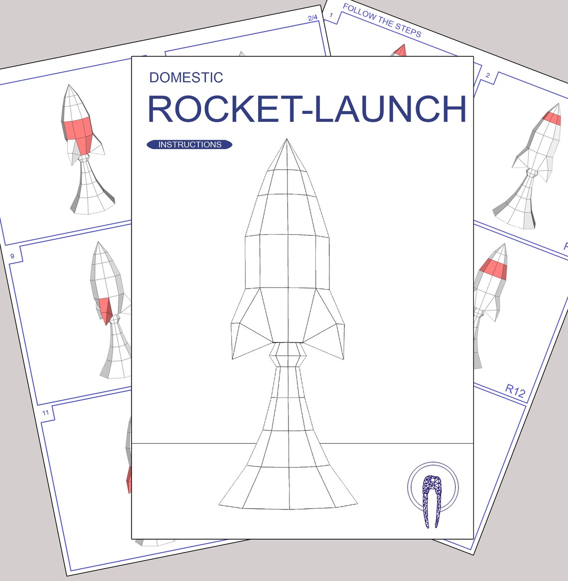 Rocket Papercraft 3D, Paper Craft Rocket Launch, Rocket Ship, Low Poly ...