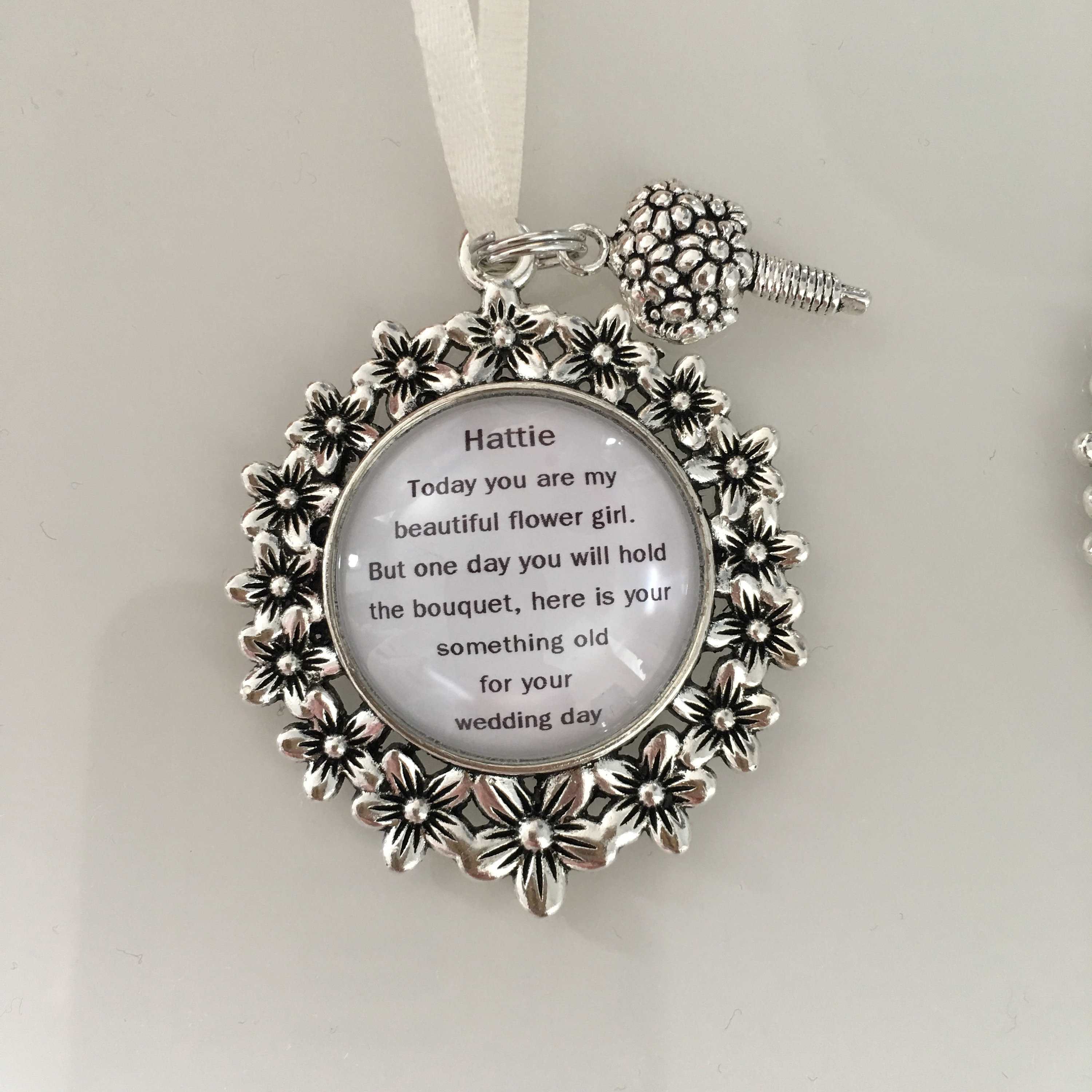 Wedding personalised bouquet poem charm bridesmaid flower | Etsy