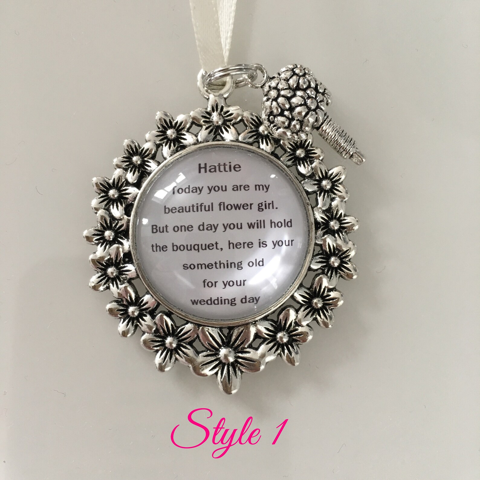 Wedding Personalised Bouquet Poem Charm Bridesmaid Flower - Etsy UK