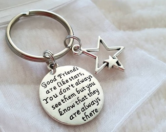 Good Friends Are Like Stars Keyring - Etsy UK