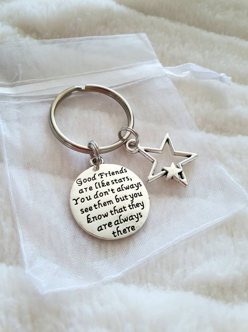 Best Friends Keyring, Good Friends Are Like Stars, Friendship Keyring ...