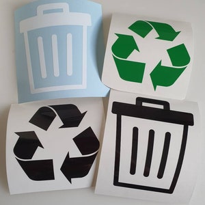 Bin Labels for Rubbish & Recycling, Kitchen Waste, Bin Vinyl Decal ...