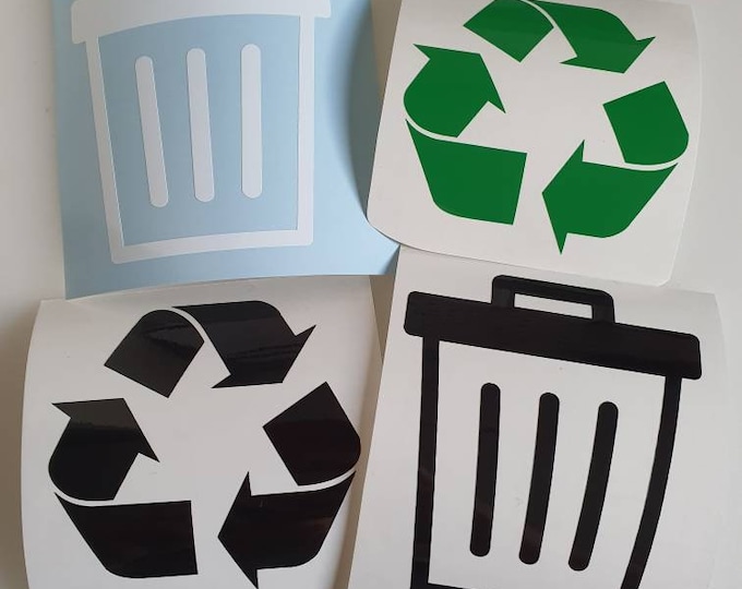 Bin Labels for Rubbish & Recycling, Kitchen Waste, Bin Vinyl Decal ...
