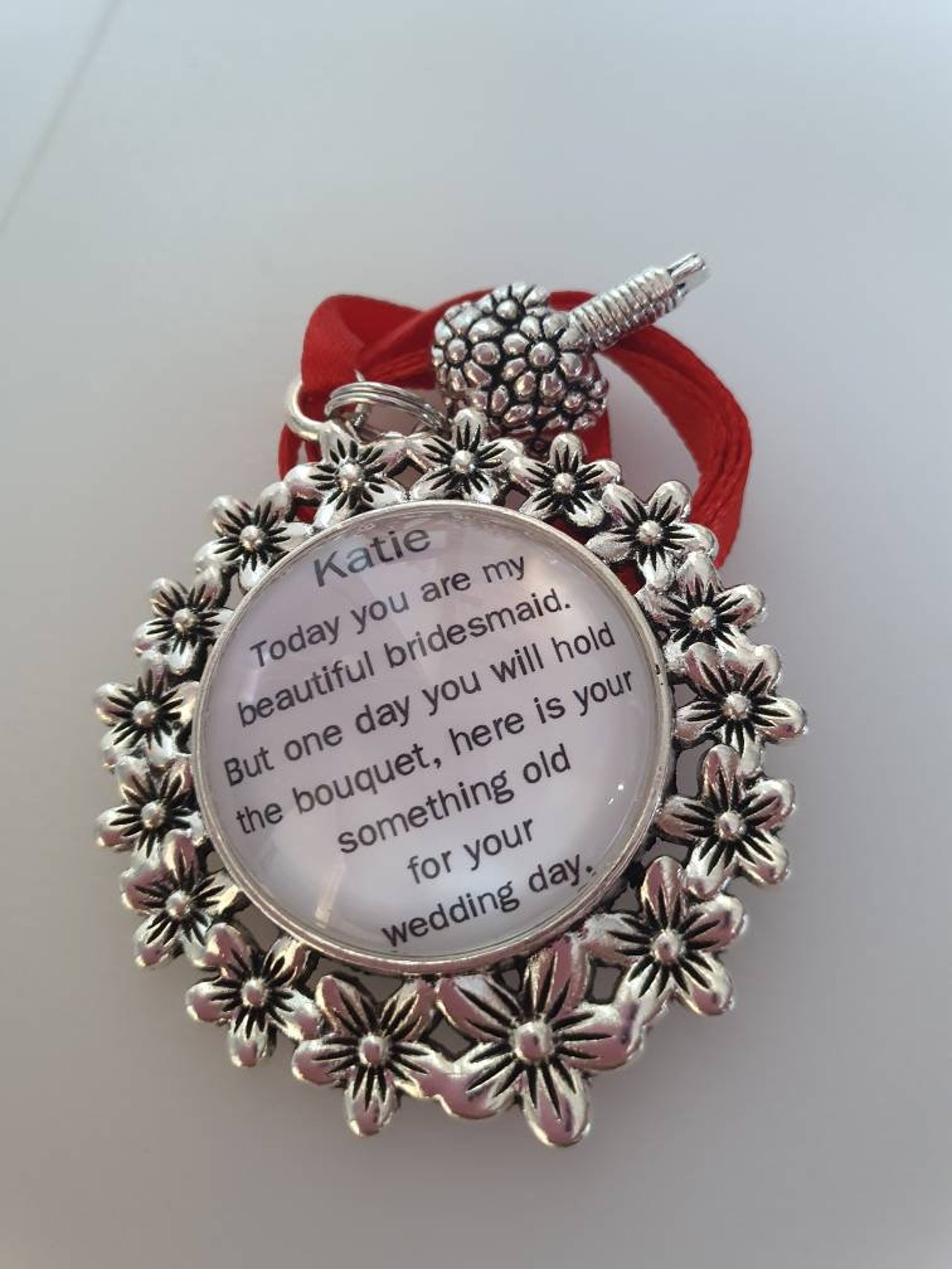 Wedding Personalised Bouquet Poem Charm Bridesmaid Flower - Etsy UK