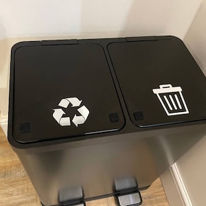 Bin Labels for Rubbish & Recycling, Kitchen Waste, Bin Vinyl Decal ...