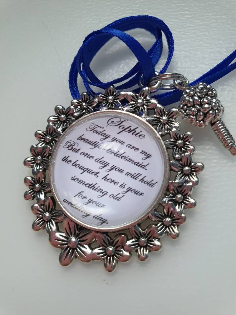Wedding Personalised Bouquet Poem Charm Bridesmaid Flower - Etsy UK