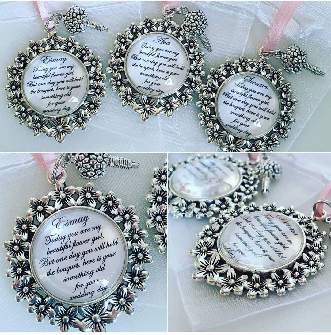 Wedding Personalised Bouquet Poem Charm Bridesmaid Flower - Etsy UK