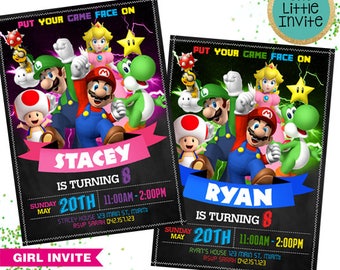 Nintendo invitation | Etsy