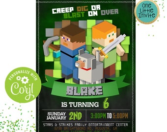 Mine Party Invitation - Etsy