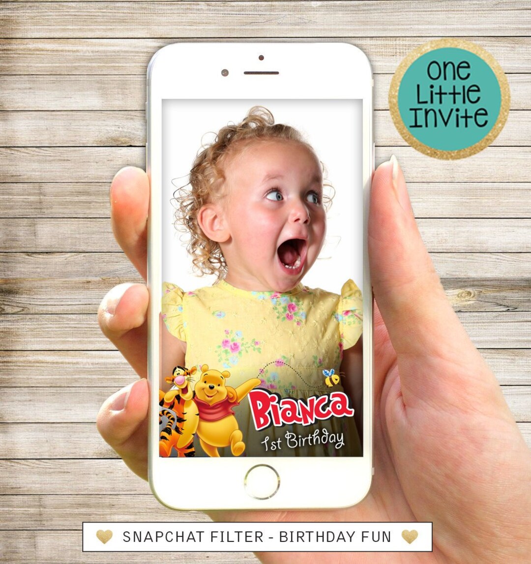 Winnie the Pooh Snapchat Filter 1st Birthday Geofilter - Etsy