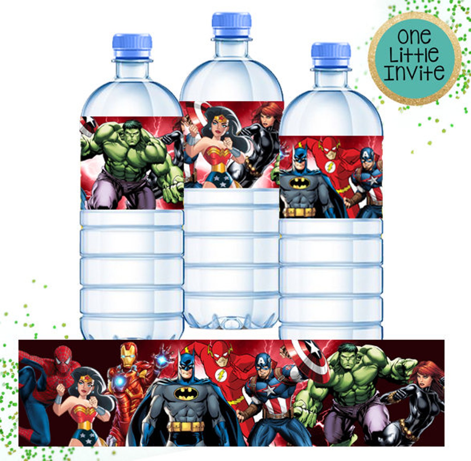 Superhero Bottle Label // Superhero Birthday // Superhero - Etsy