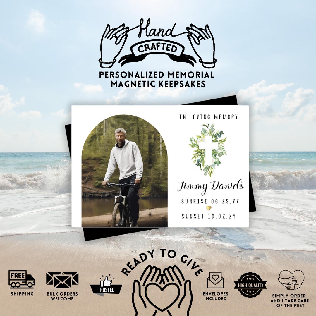 In Loving Memory MAGNETS | Celebration of Life | Personalized Memorial ...